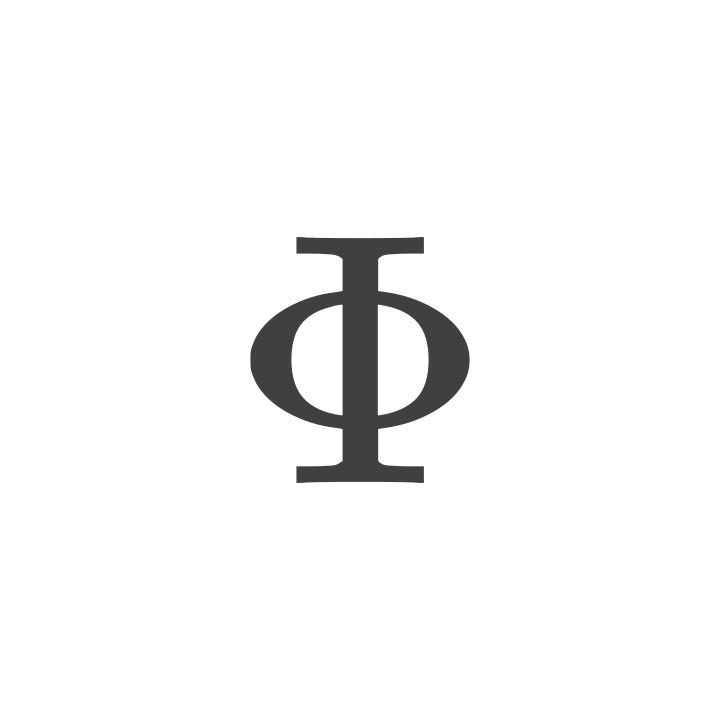 Greek Alphabet Phi Phi Grekiska Alfabetet Sterling Silver Charm .925 X